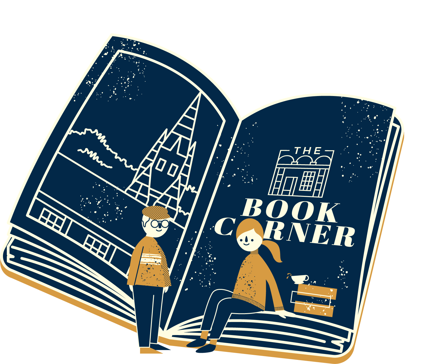 The Book Corner – Illustration – Transparent Background